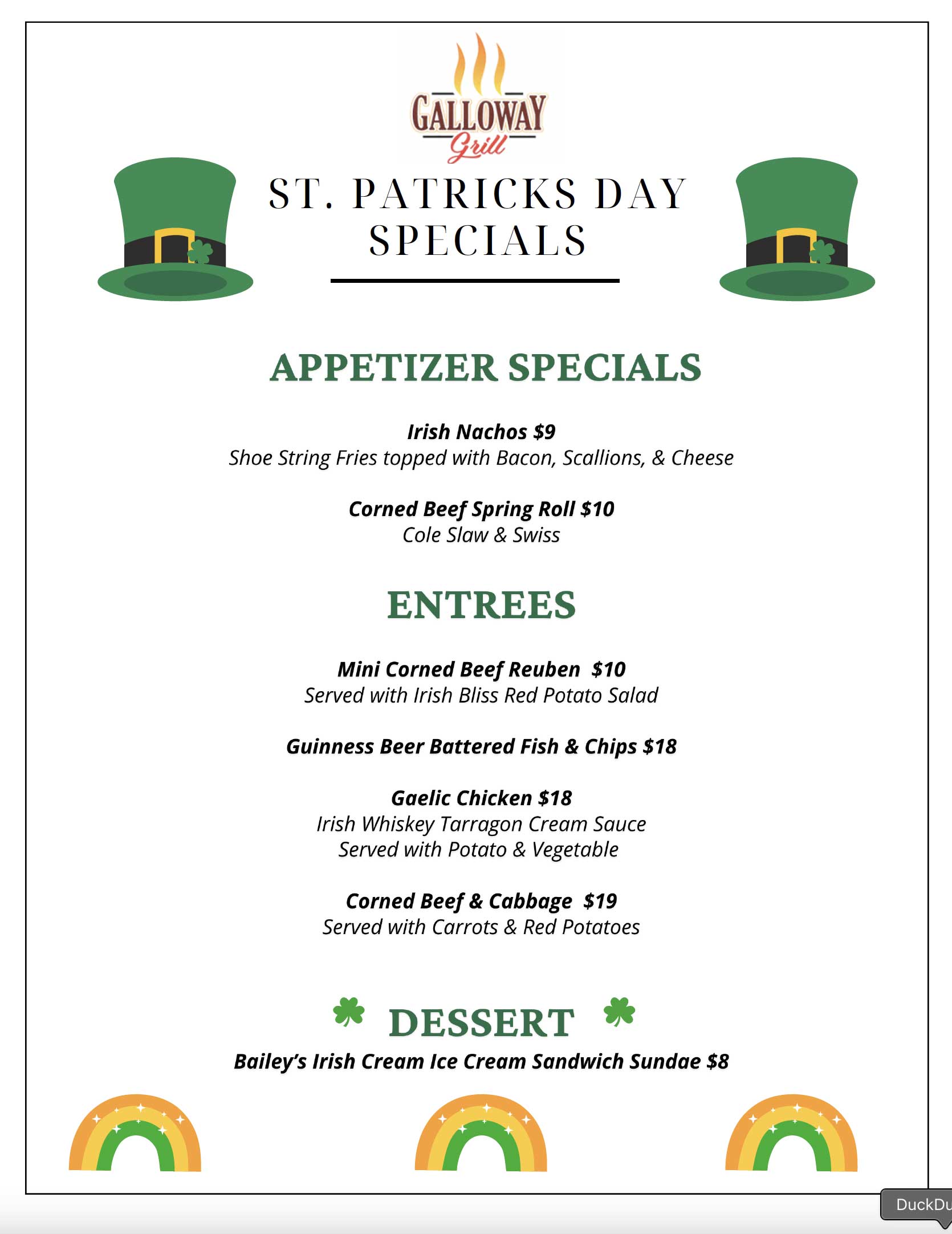 Galloway Grill – Open seven days for breakfast, lunch, dinner in Warwick NY